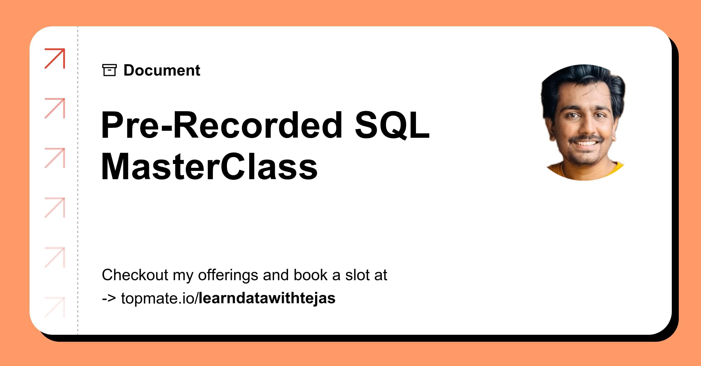 Recorded SQL MasterClass (12 Hours Content) with Tejas Rane